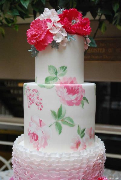 Stencil-Painted Rose Cake | The Cake Blog
