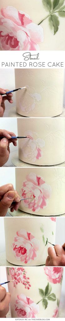Stencil-Painted Rose Cake | The Cake Blog