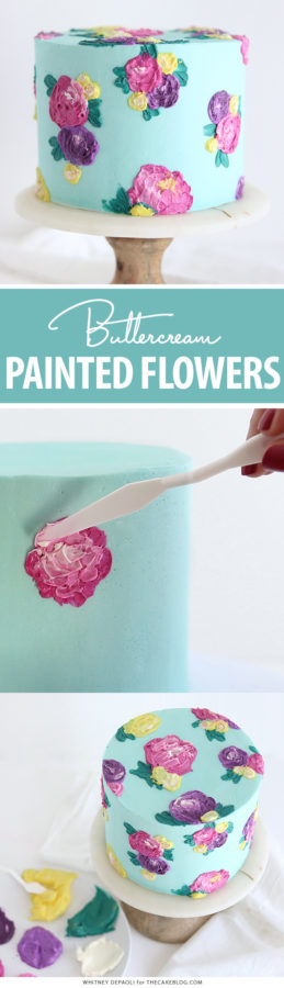 Painted Buttercream Flower Cake | The Cake Blog