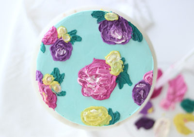 Painted Buttercream Flower Cake | The Cake Blog